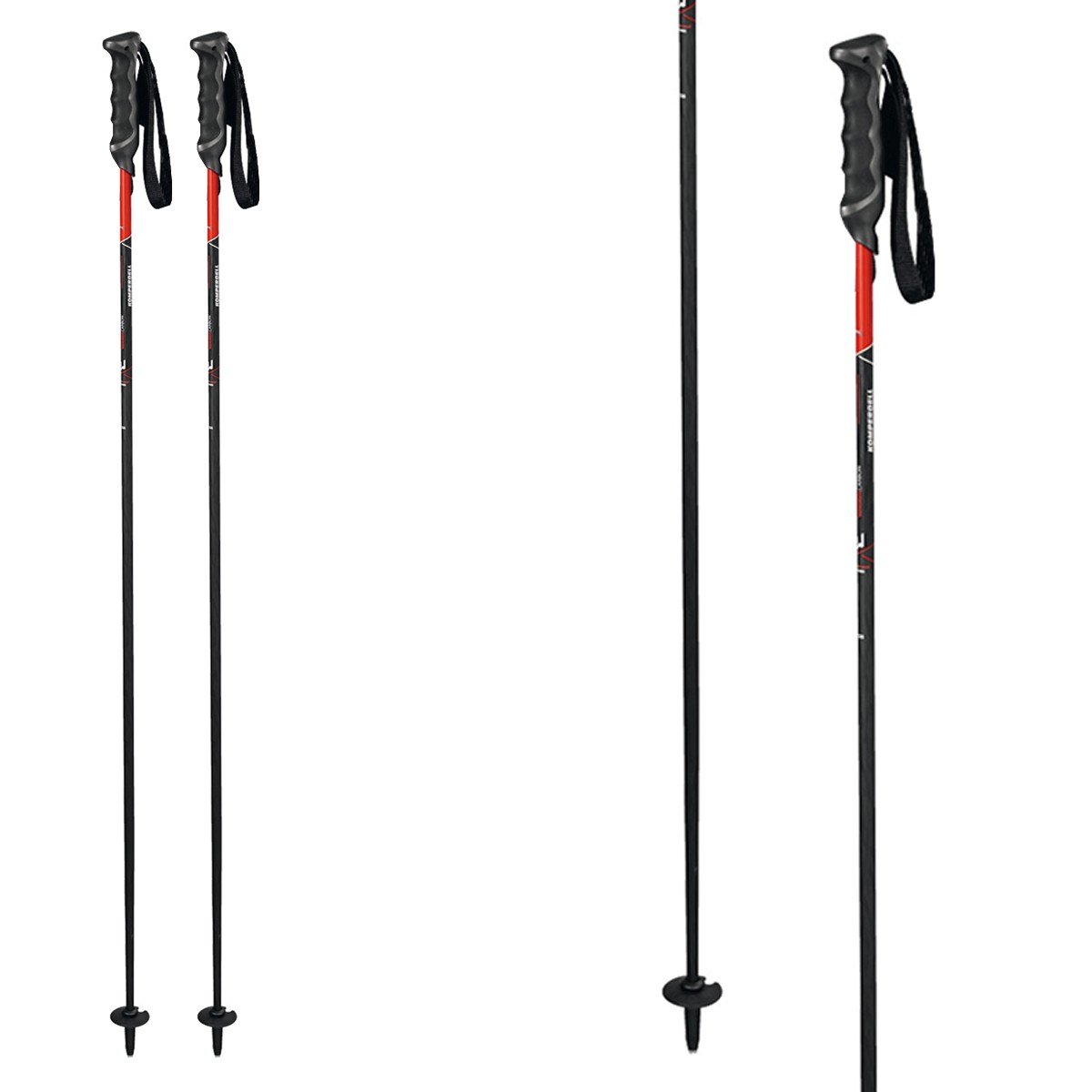 Bâtons de ski Komperdell Radical Carbonn rouge - Bottero Ski | FR