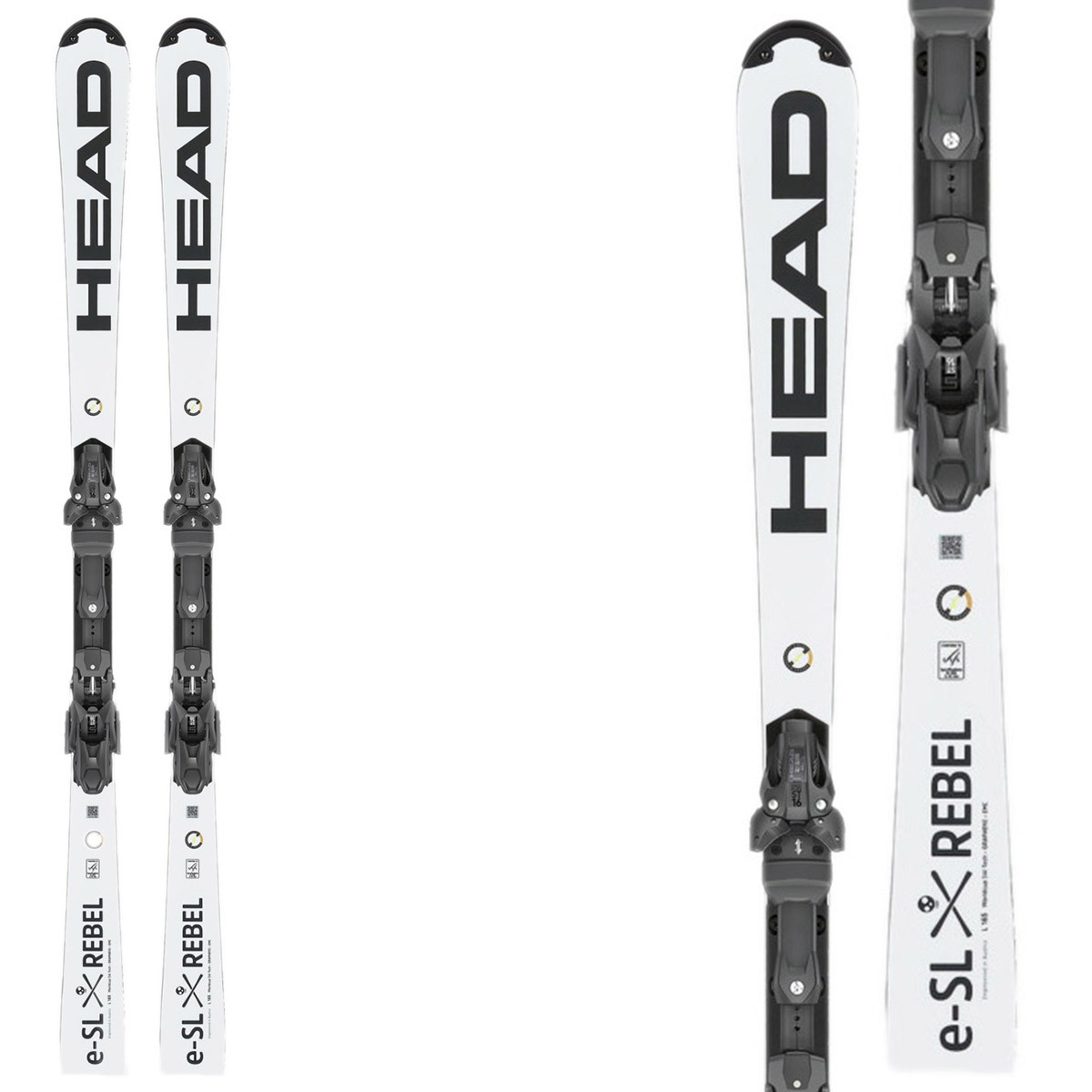 Ski Head WCR e-SL Rebel FIS SW RP WCR 14 wh/bk with Freeflex bindings | EN