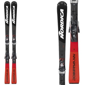 Nordica Dobermann SLJ Plate Skis with Comp 10 bindings