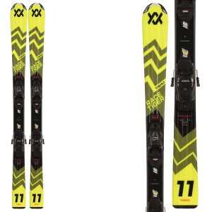 Volkl Racetiger Jr Yellow Skis with Vmotion Jr. 4.5 bindings